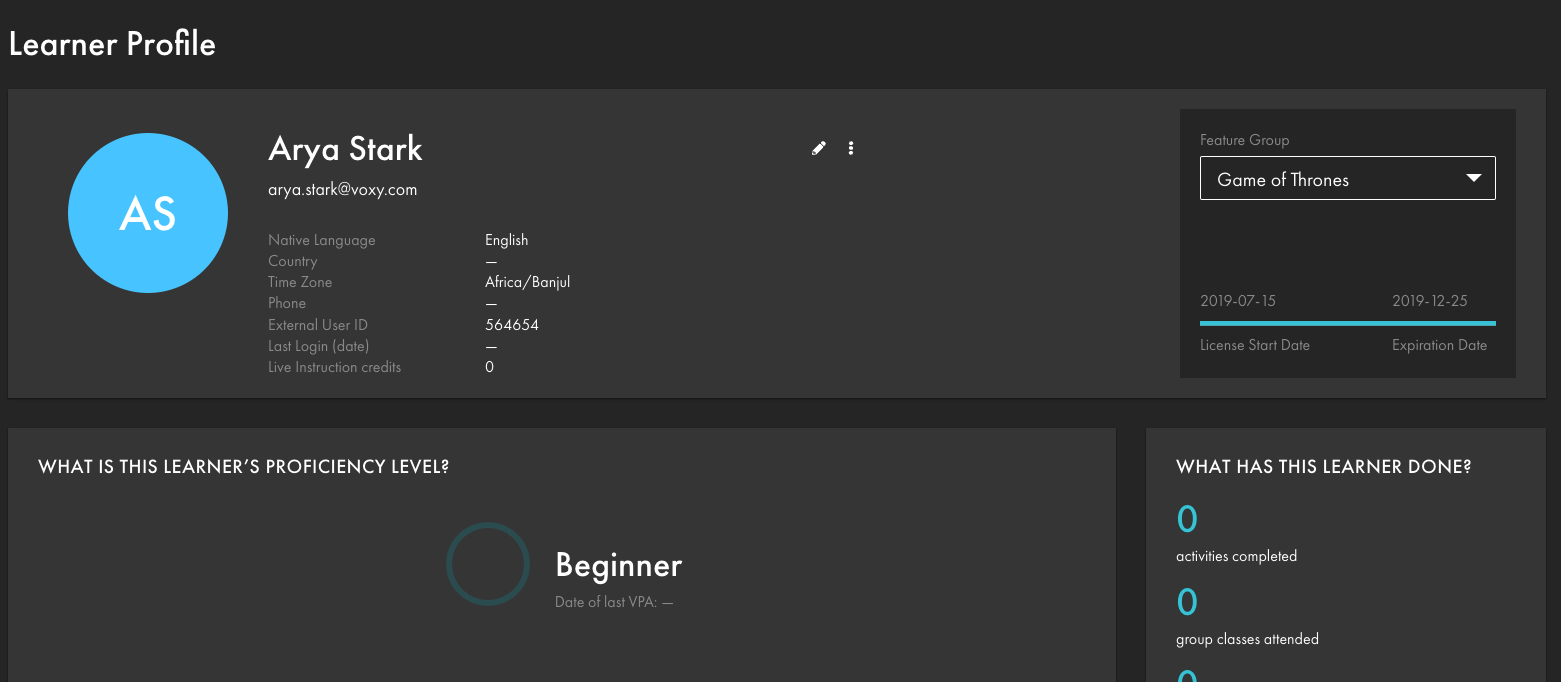 How to modify single learner profile information? – Voxy Partner Support